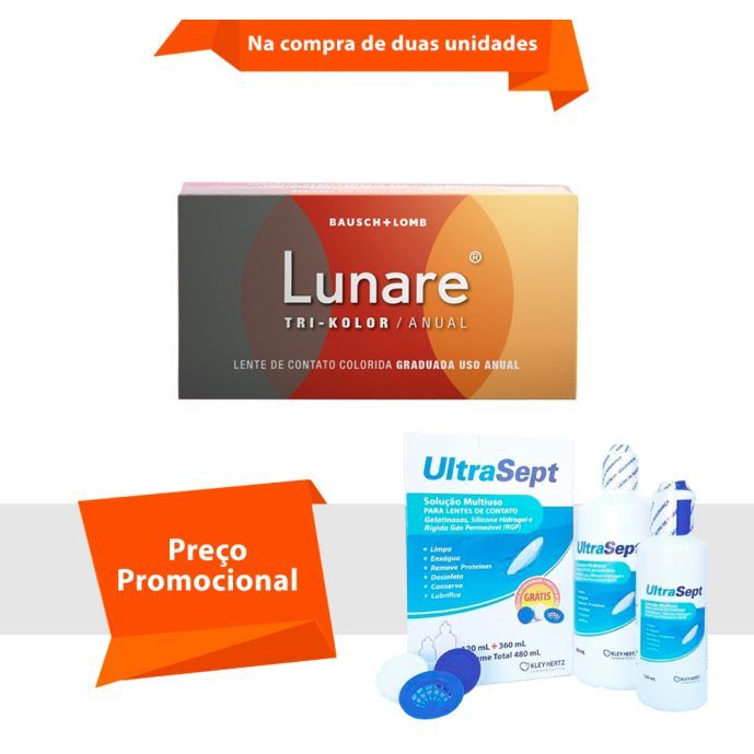 Lunare Tri-Kolor Anual sem Grau com UltraSept - Lente de Contato ...